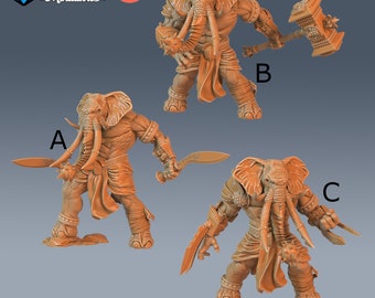 Elephantfolk Heroes Loxodon Set Elephant NPC 28mm - Etsy