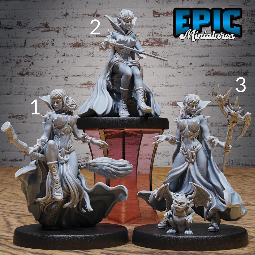 Elf Warlock Female - Epic Miniatures | Mighty Heroes | 28mm | 32mm | PC ...