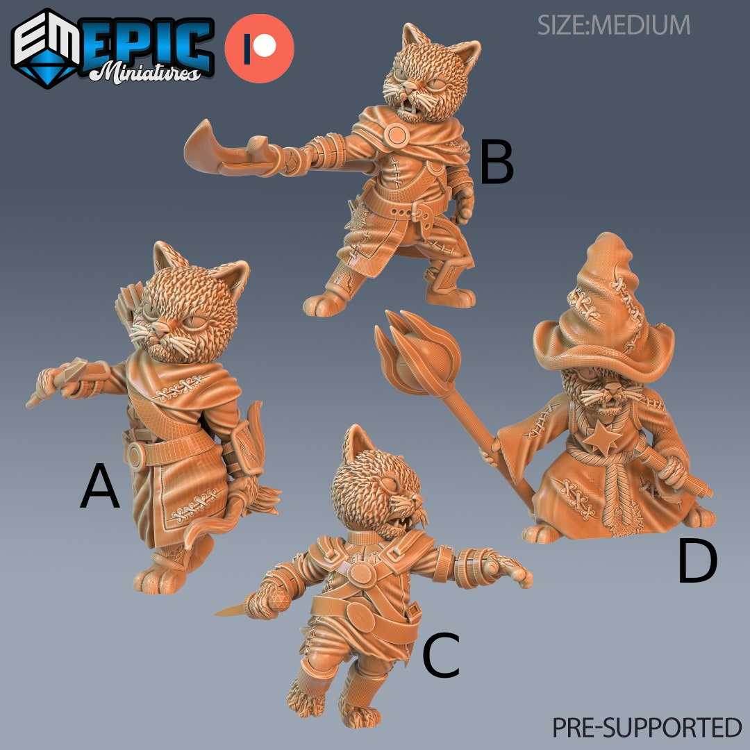 Cat Folk Tribe - Epic Miniatures | 32mm | Tabaxi | Rogue | Wizard ...
