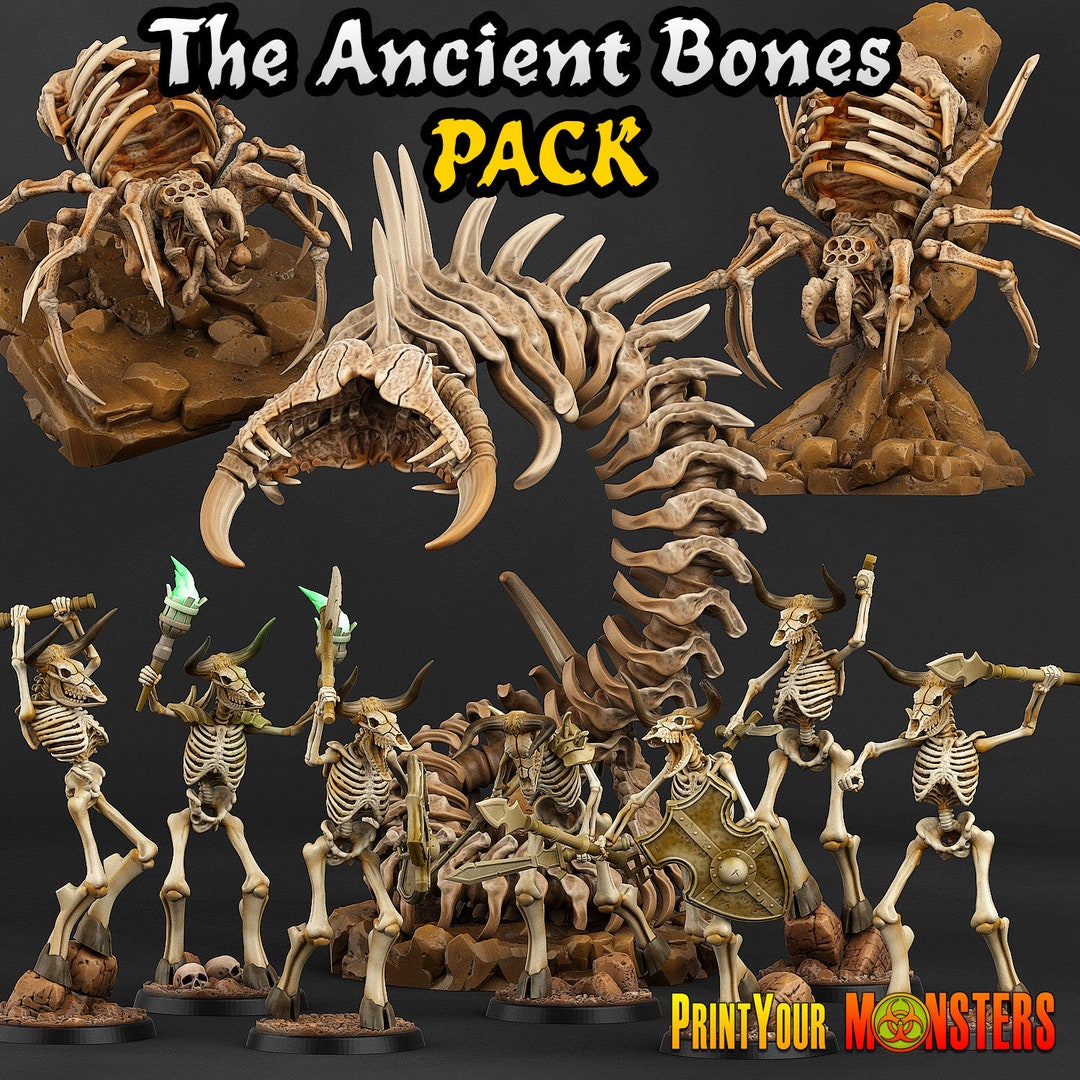 Giant Bones Serpent Print Your Monsters 32mm Ancient Bones Skeleton ...