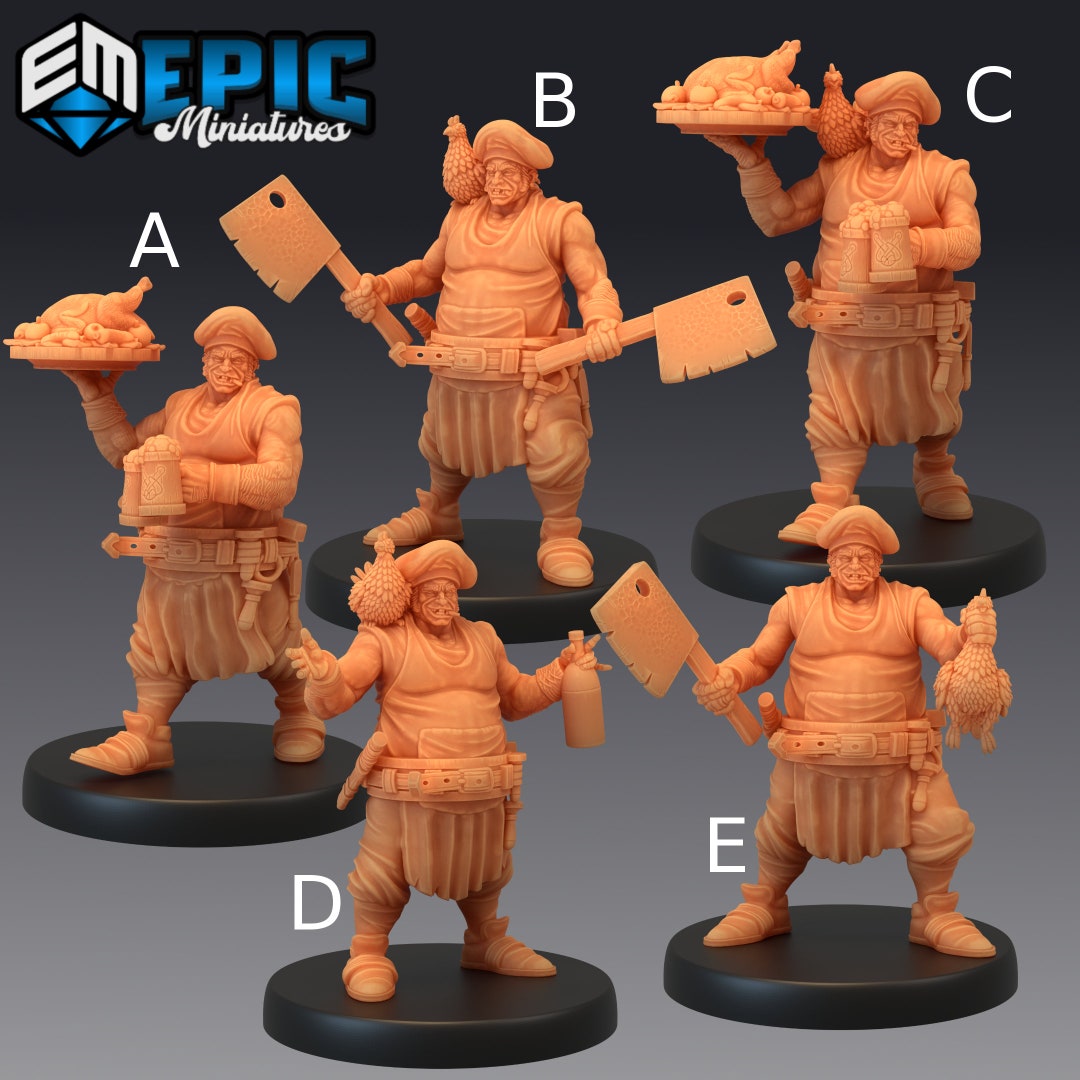 Drunk Cook - Epic Miniatures | 32mm | Bartender | Chef | Tavern - Etsy
