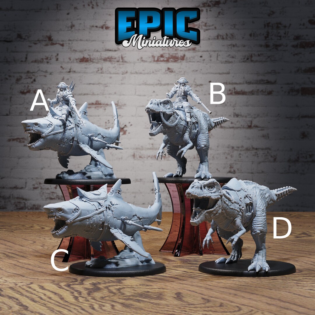 Cursed Captain on Zombie T-rex Mount, Zombie Shark Mount Epic ...