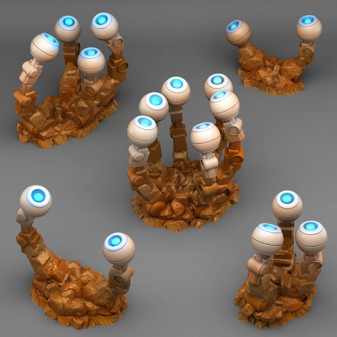 Robotic Eye Plants Scatter Terrain - Fantastic Plants and Rocks - Etsy