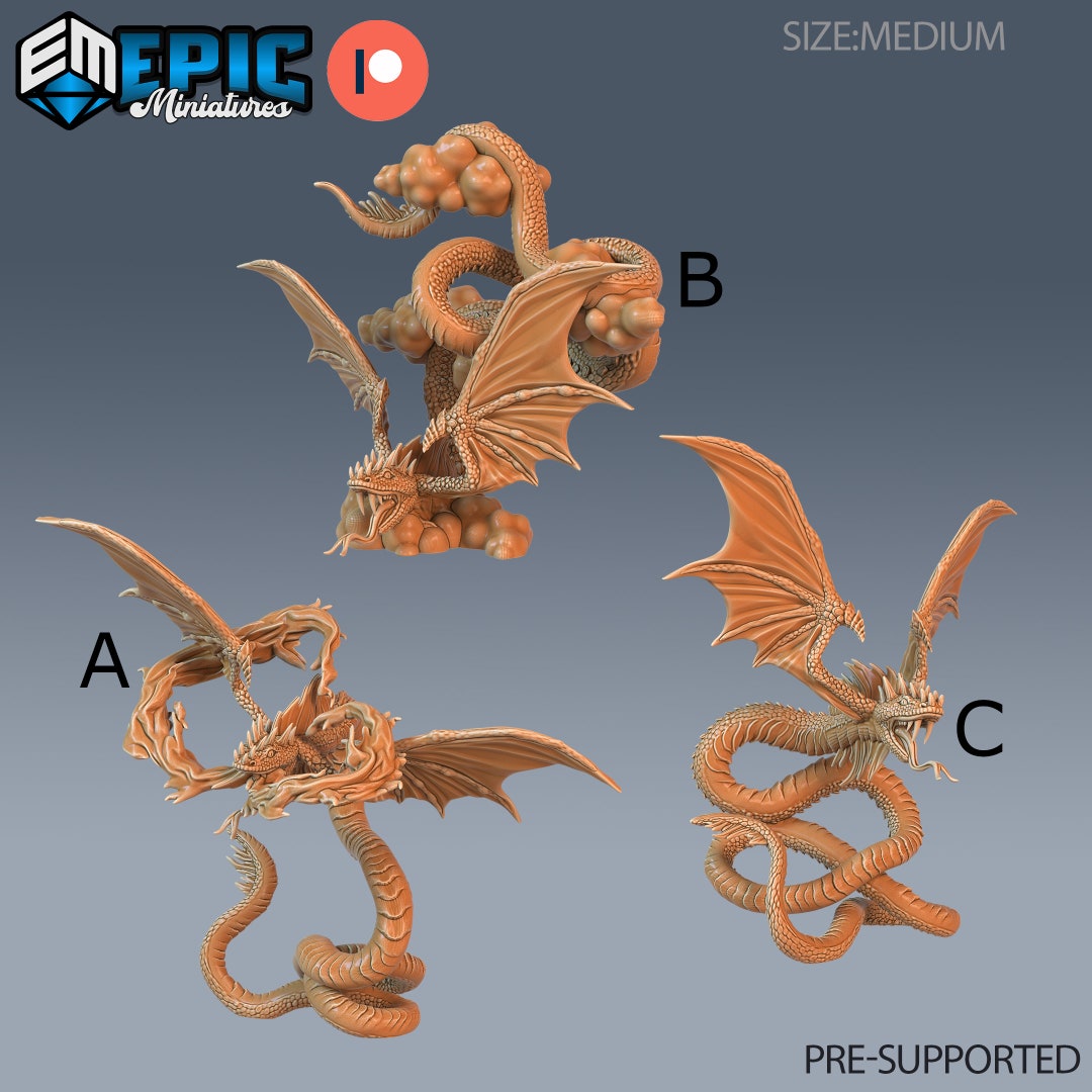 Flying Snake Epic Miniatures 32mm Serpent Drake - Etsy