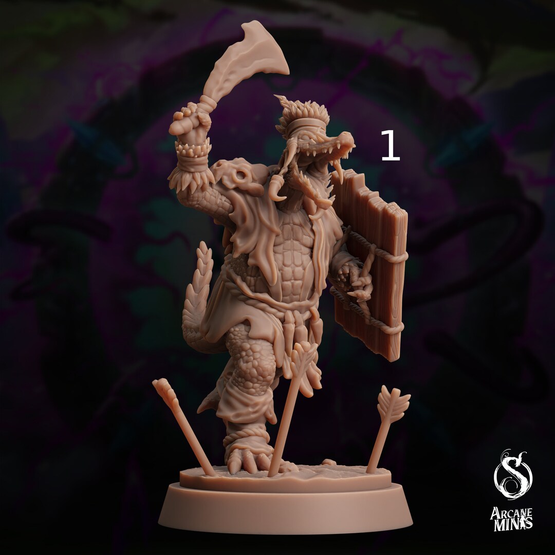 Maka Elite, Gatorfolk Warrior Arcane Minis 32mm the Skybreaker ...