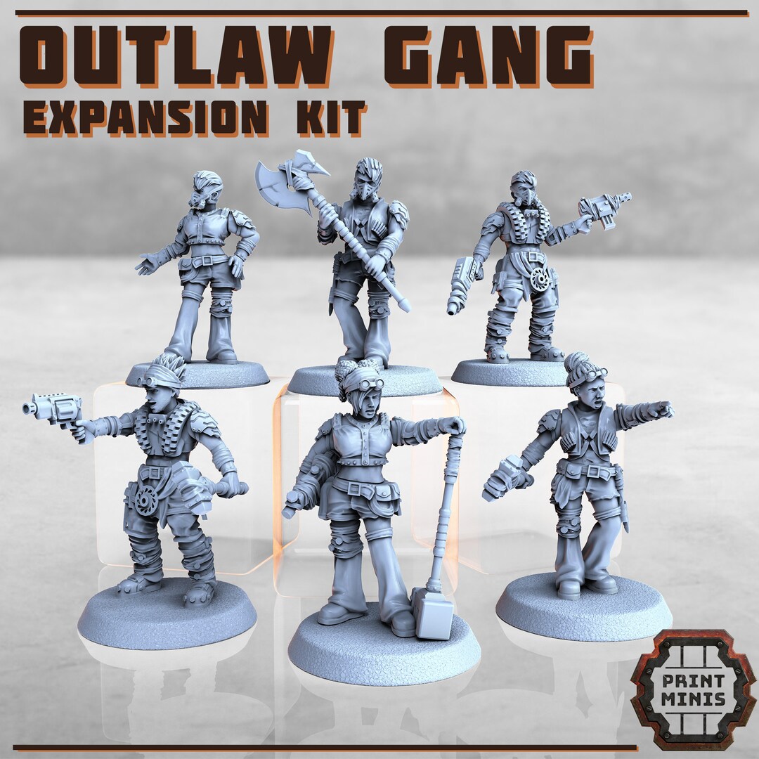 Outlaw Gang Expansion, Modular Biker Gang - Print Minis | Sci Fi ...