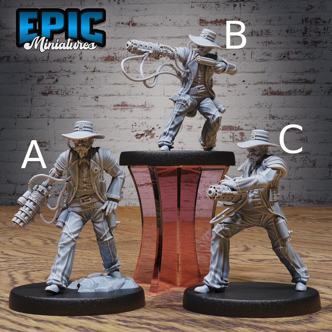 Gatling Sheriff Epic Miniatures 28mm 32mm Fantasy Wild West Cowboy ...