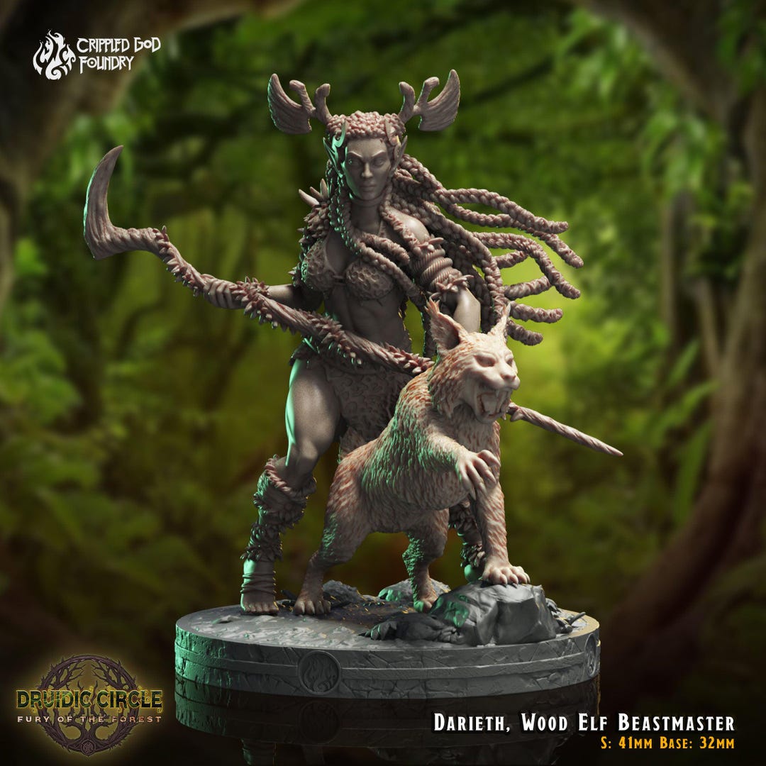 Darieth, Wood Elf Beastmaster Crippled God Foundry Druidic Circle Lynx ...