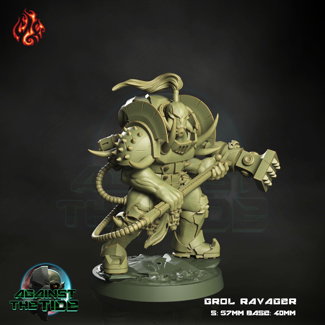 Grol Ravager, Orc Boss - Crippled God Foundry - Against the Tide | 32mm ...