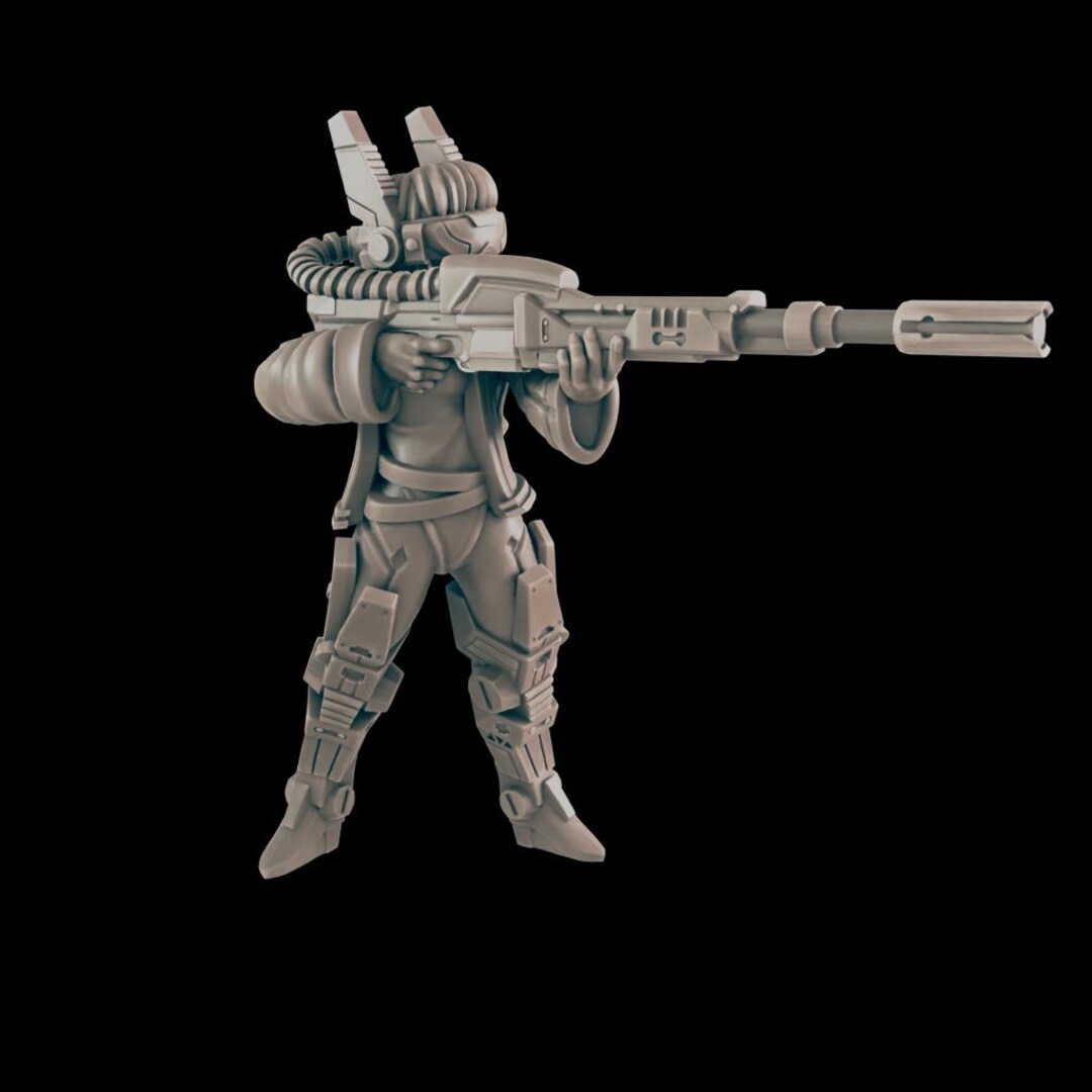Sniper. Cyberpunk Sharpshooter - Ec3d | 28mm and 32mm | Wargaming | Dnd ...