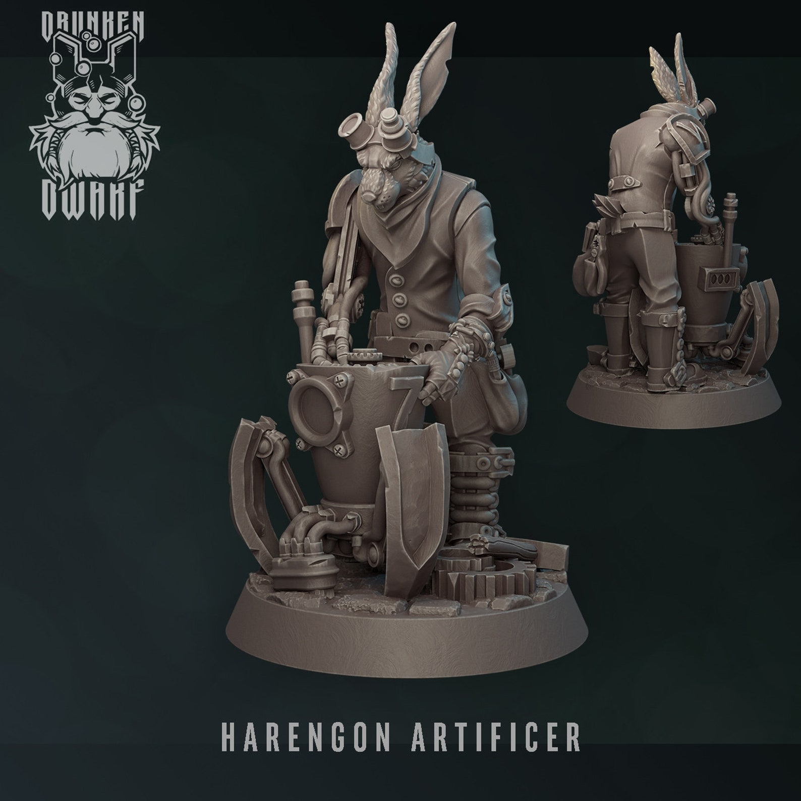 Harengon Articifer Drunken Dwarf Undead Viking Miniature - Etsy