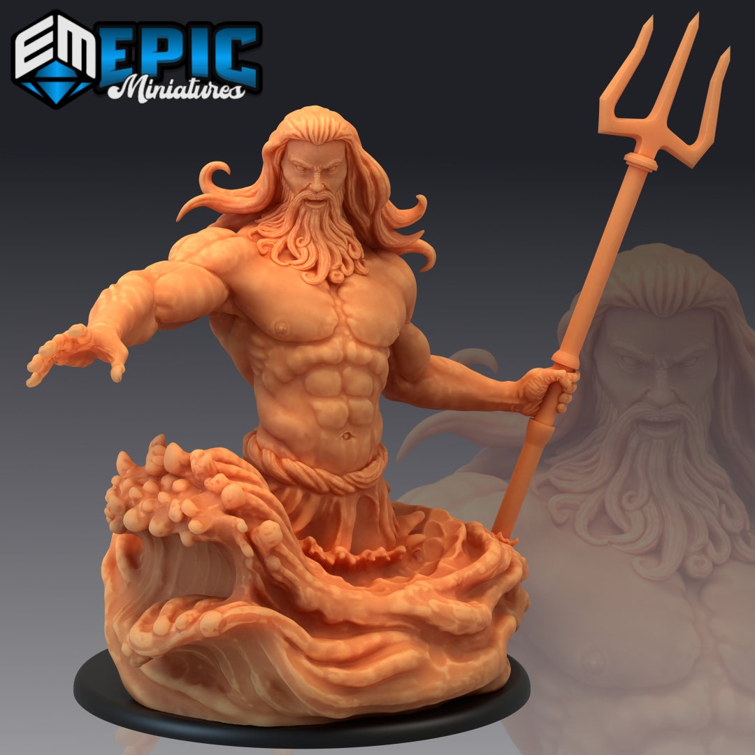 Sea God Poseidon Epic Miniatures D&D 32mm Greek Ocean Deep Sea - Etsy UK