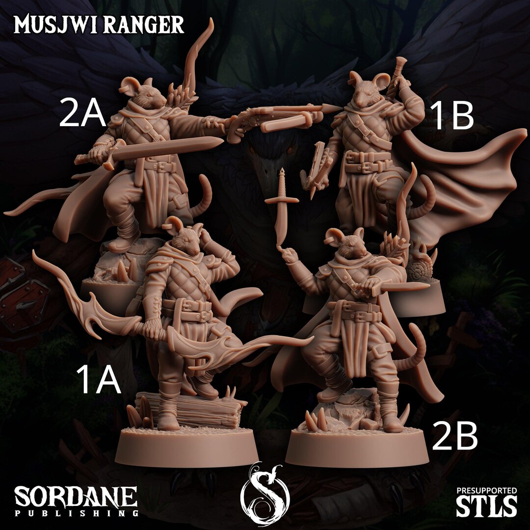 Musjwi Ranger, Mousefolk Bandit- Sordane Publishing | 28mm and 32mm ...