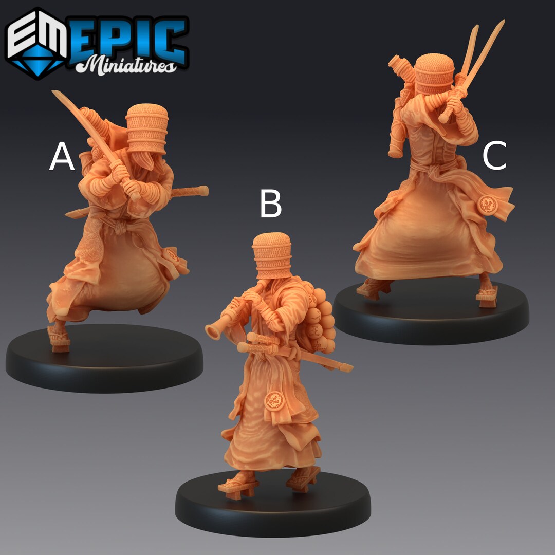 Basket Monk Epic Miniatures D&D 32mm Samurai Flute Katana - Etsy