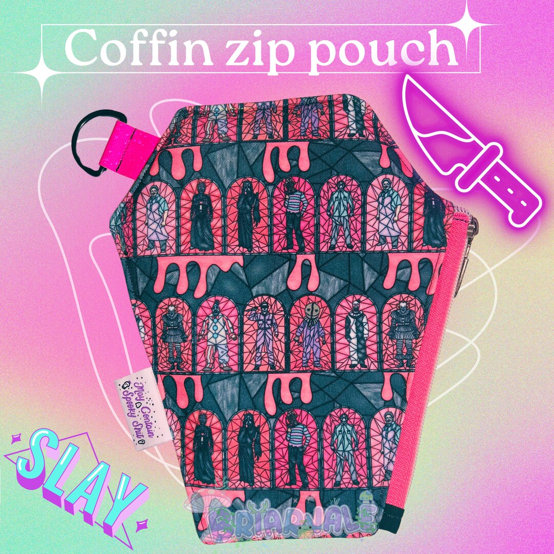 Slasher Coffin Pouch | Coffin Zip Pouch | Coffin Makeup Bag | Coffin ...