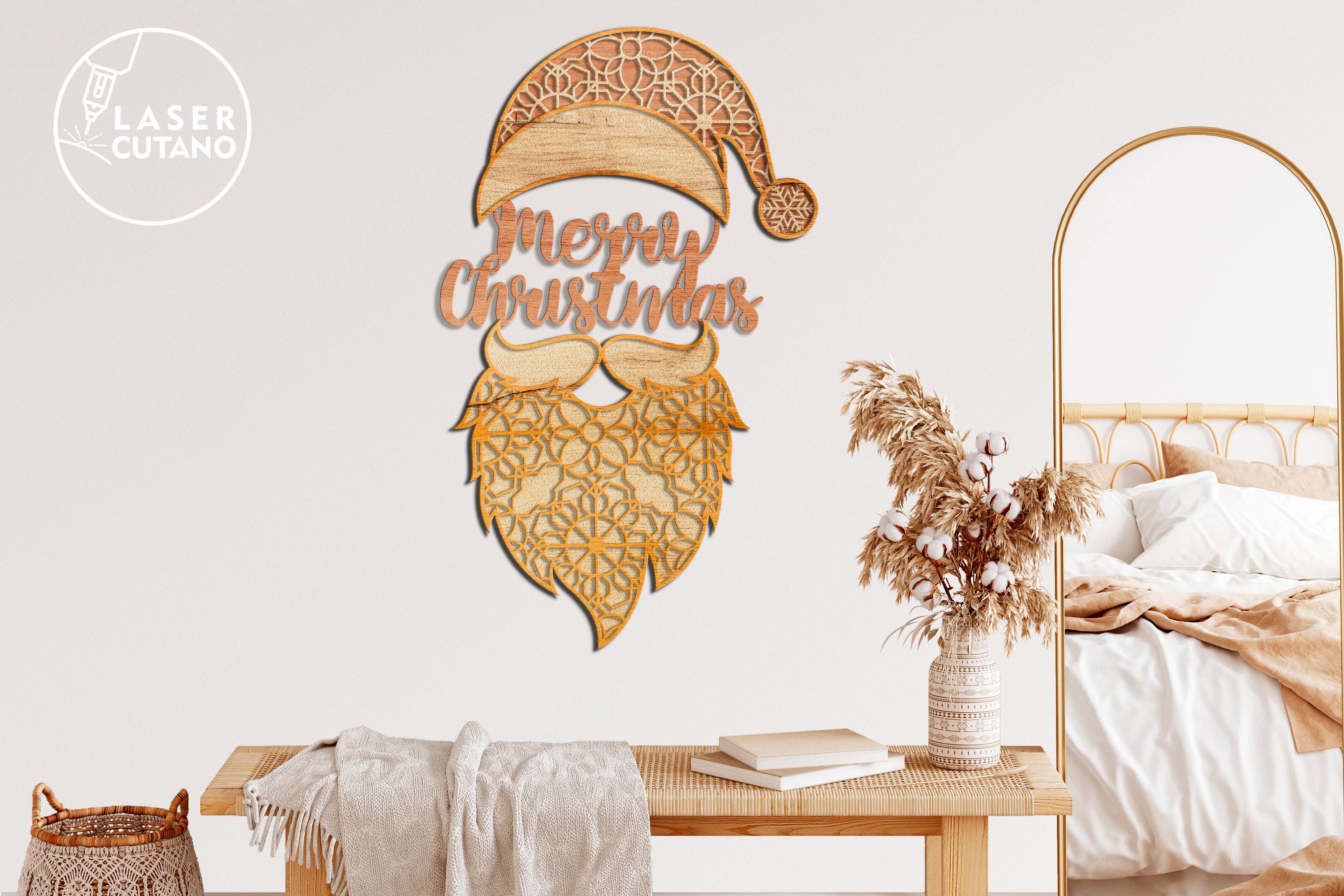 SANTA Laser Cut Christmas Svg Cricut Files Merry Christmas - Etsy