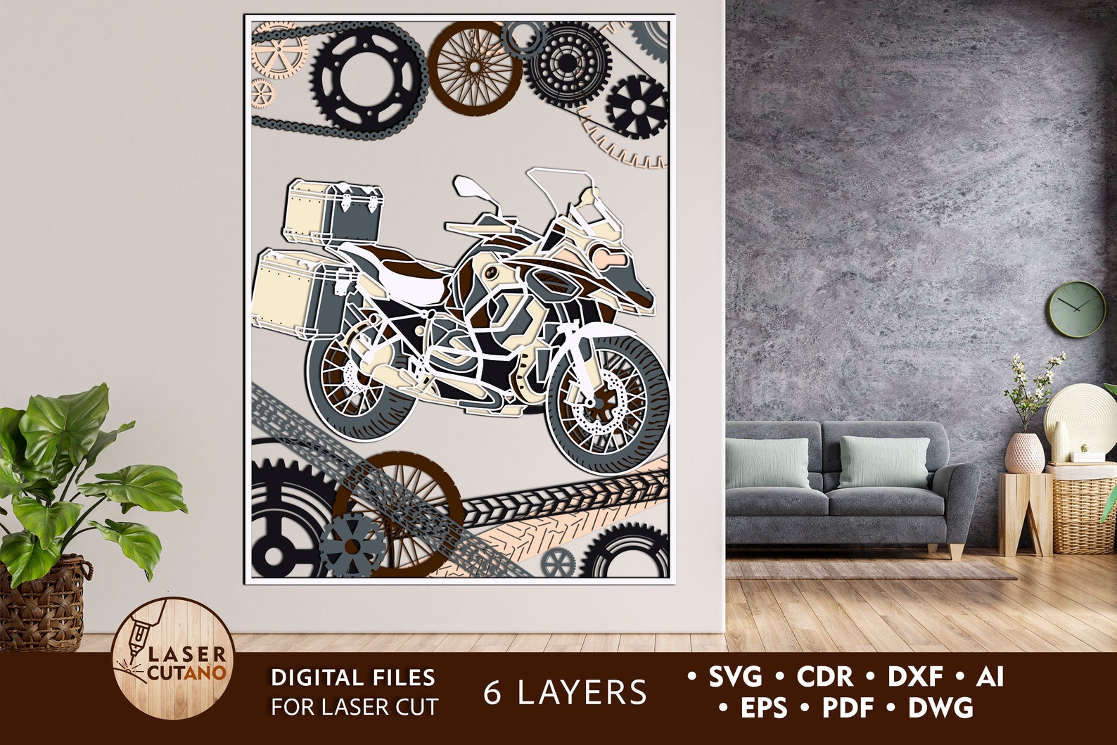 BMW Laser Cut MOTORCYCLE File for Glowforge Svg Multi Layer Laser File ...