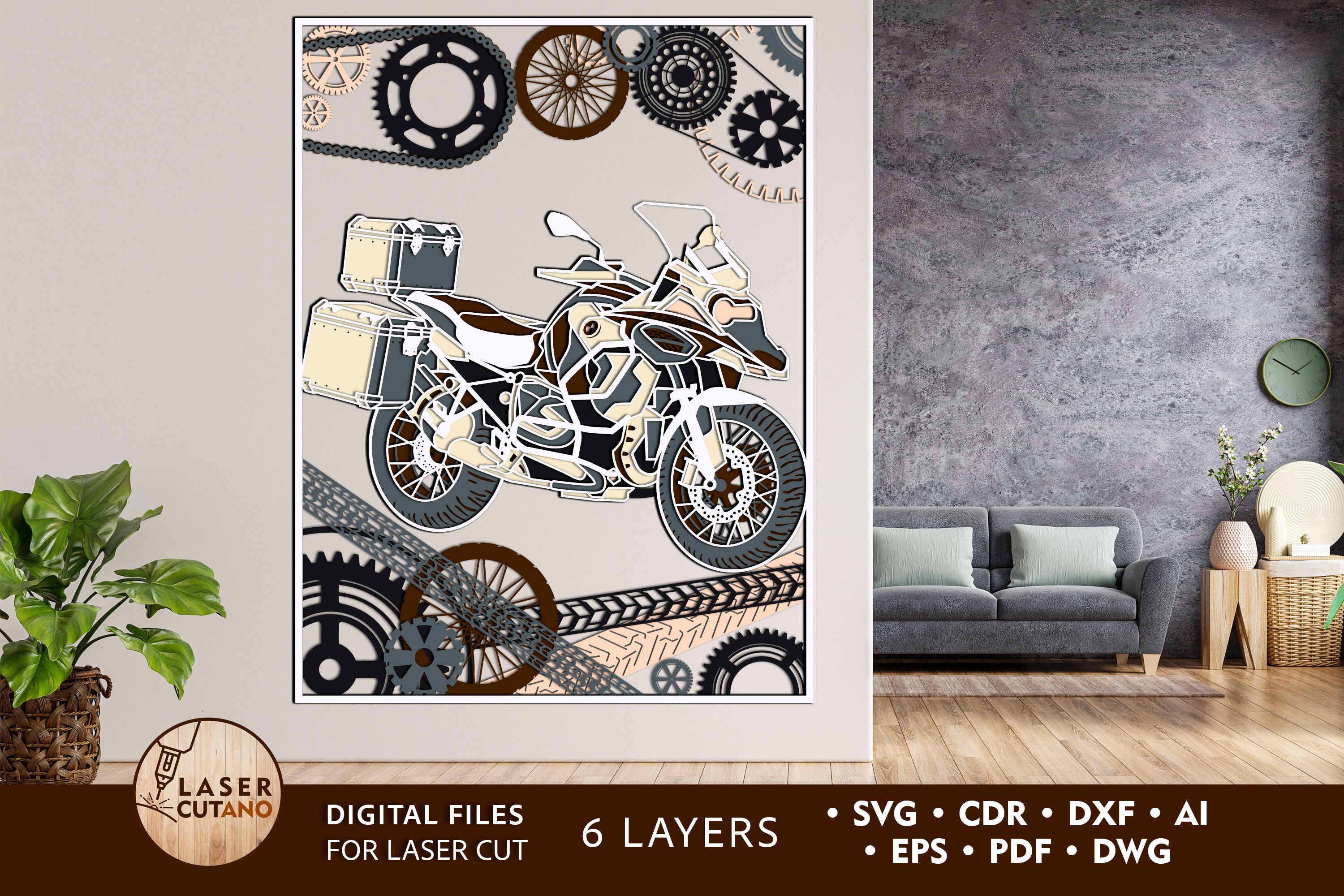 BMW Laser Cut MOTORCYCLE File for Glowforge Svg Multi Layer Laser File ...
