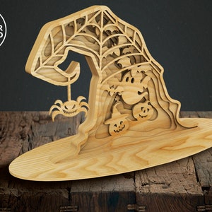 Laser Svg Halloween Laser Cut Files Hat Halloween Glowforge Svg Dxf ...