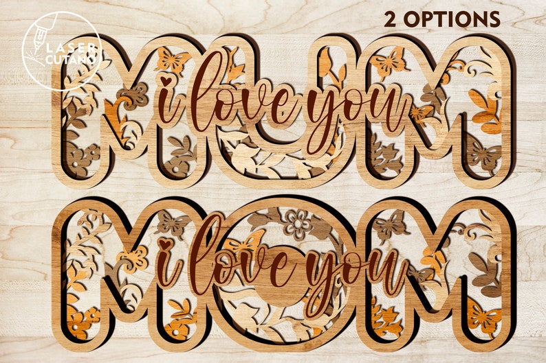 MOM Laser Cut File Mother's Day Svg Laser Cutting Template, Mother's ...