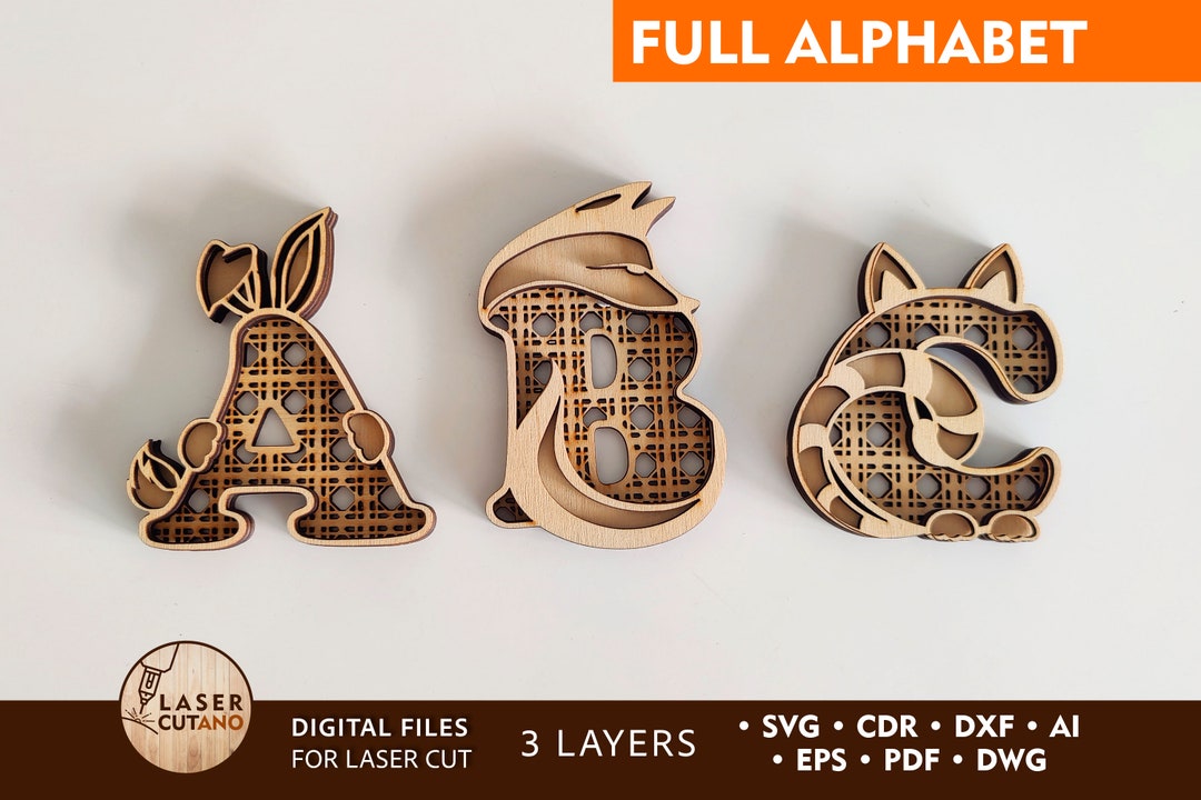 Laser Cut ALPHABET Svg Files Name Signs and Laser Cut Letter Wood ...