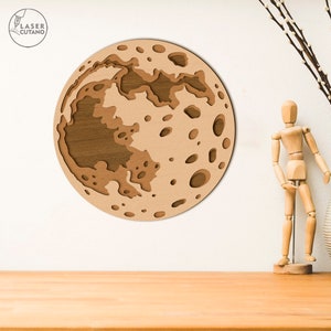 Layered Svg Moon Laser Cut File Multilayer and Moon Dxf File, 3D Laser ...