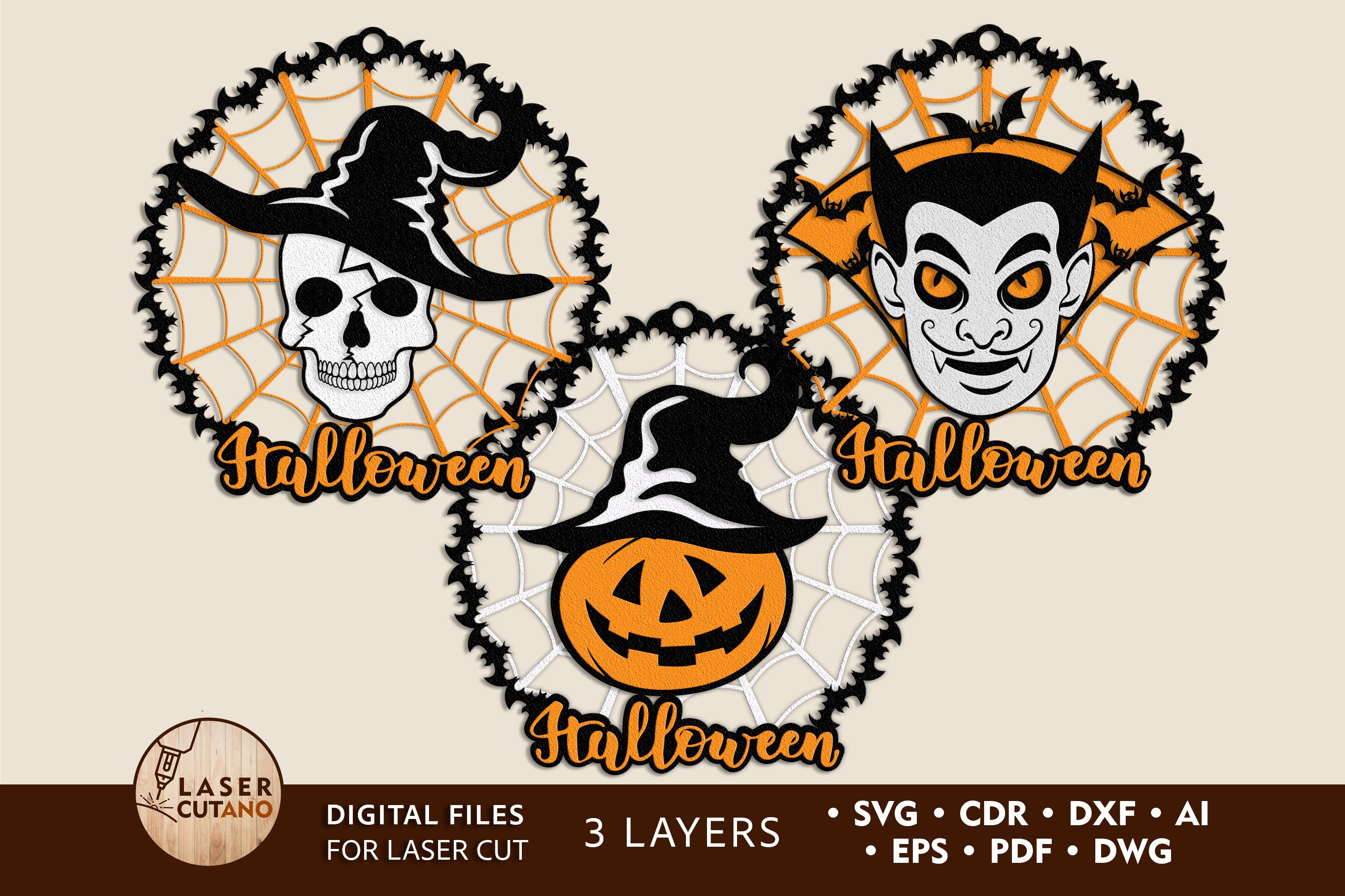 Bundle Svg HALLOWEEN Laser Cut Files Dxf Silhouette Cut Files | Etsy