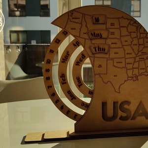 Laser Cut CALENDAR Perpetual File Vector Dxf and Calendar Template Cnc ...