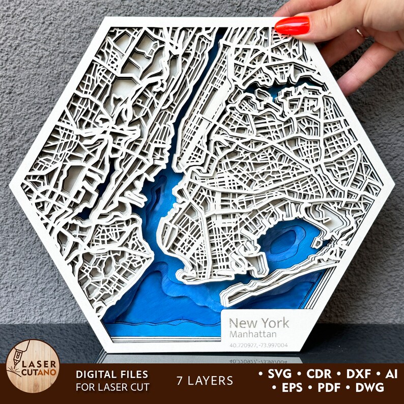 Custom MAP Laser Cut Files Svg Custom Template and Custom City Map ...