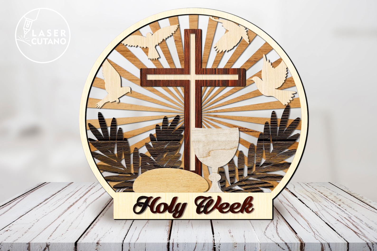 Semana Santa Corte Láser Pascua Svg Religioso Dxf y Christian Svg ...