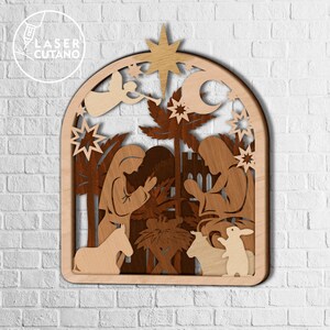 Nativity Scene Laser Cut File Nativity Ornaments and Nativity Scene SVG ...