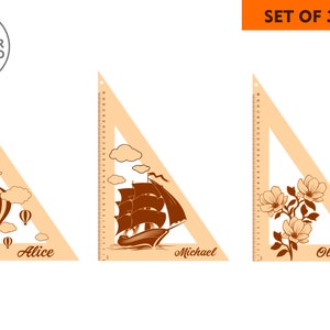 Triangle Ruler Laser File Svg Rulers in Inches Centimeters, School ...