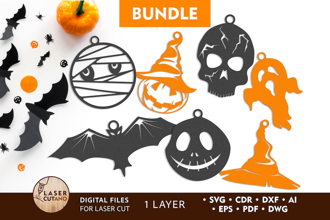 Svg HALLOWEEN Bundle Cut Files for Laser and Halloween Cut Out, Laser ...