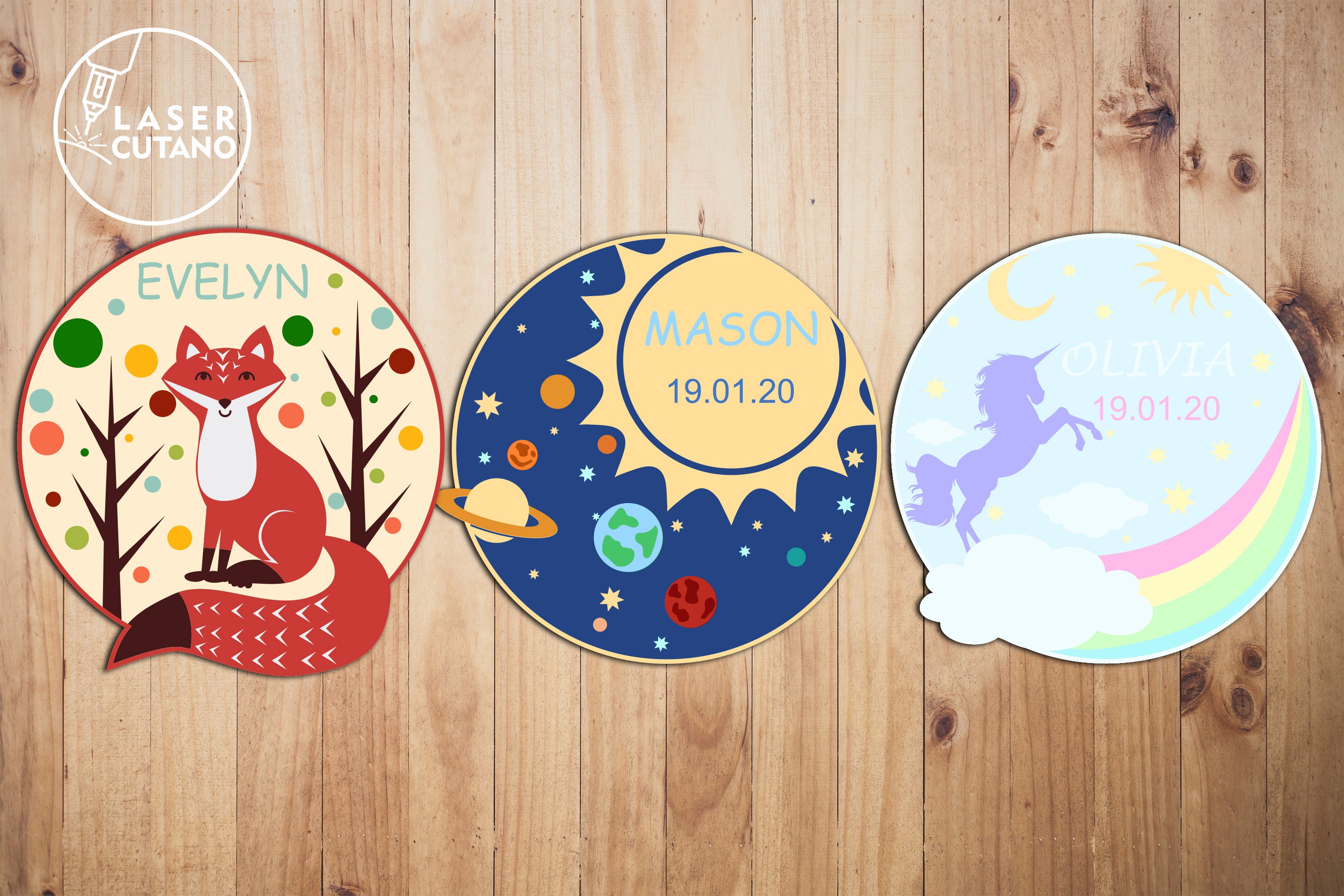Laser Cut Files BUNDLE KIDS PANELS Svg for Cricut, Laser Cut Names and ...