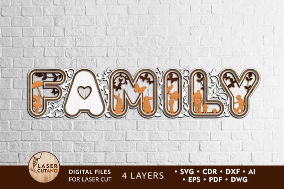 Laser Cut Words FAMILY Laser Cut Names and Wood Words | Etsy