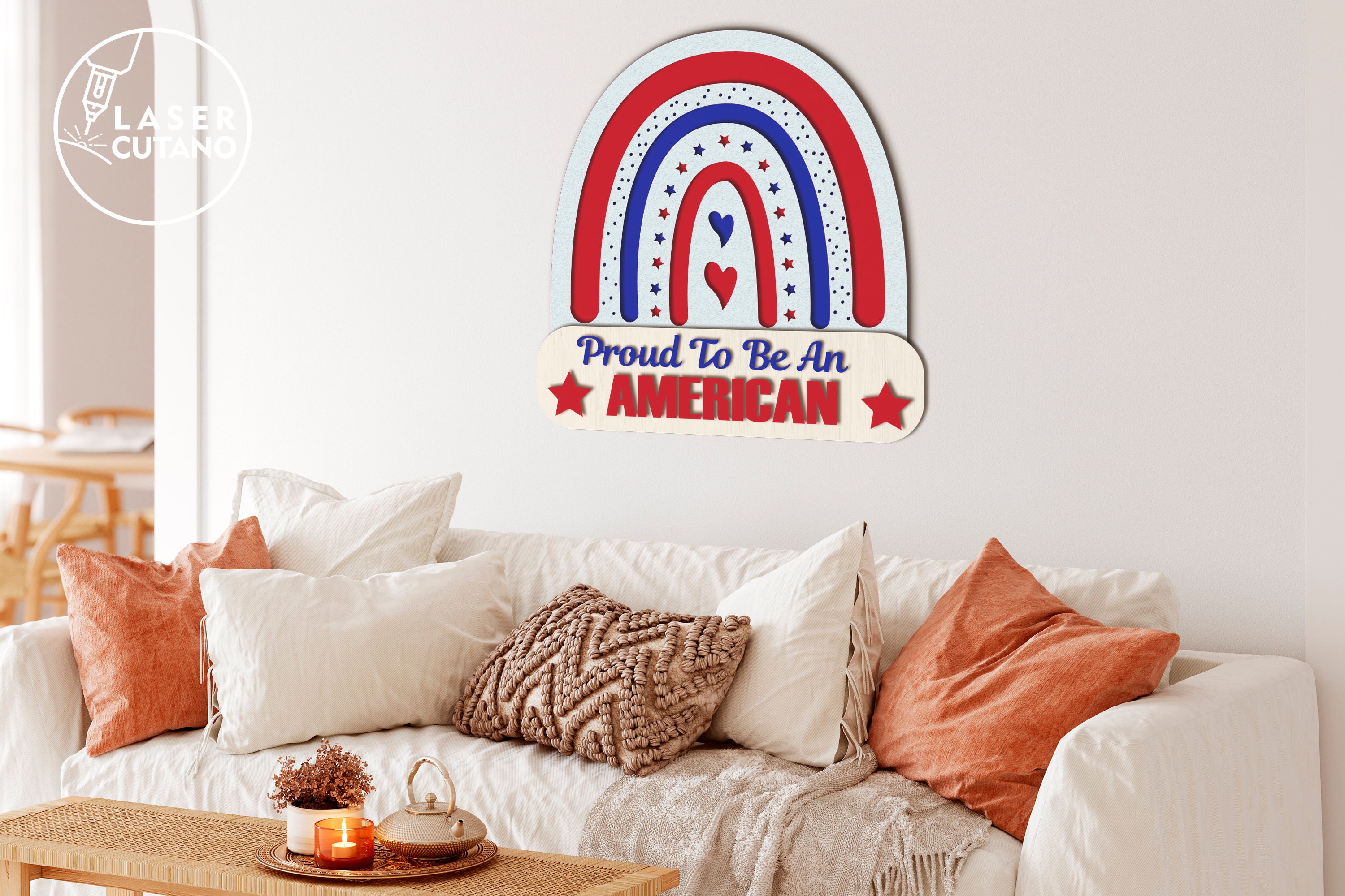 Independence Day Laser Cut File America SVG File USA Laser - Etsy