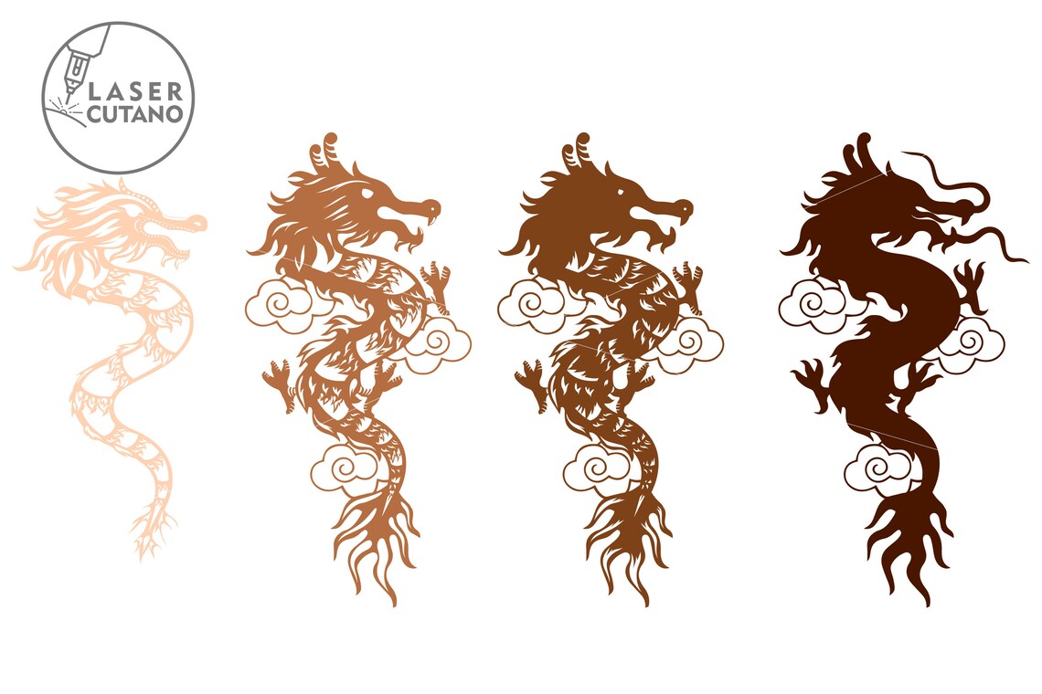 CHINESE DRAGON Svg Laser Cut Files Cnc Layered Svg and - Etsy UK