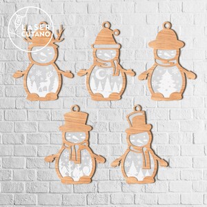 Snowman Laser Cut Files Christmas Ornaments Svg, Christmas Lightburn ...
