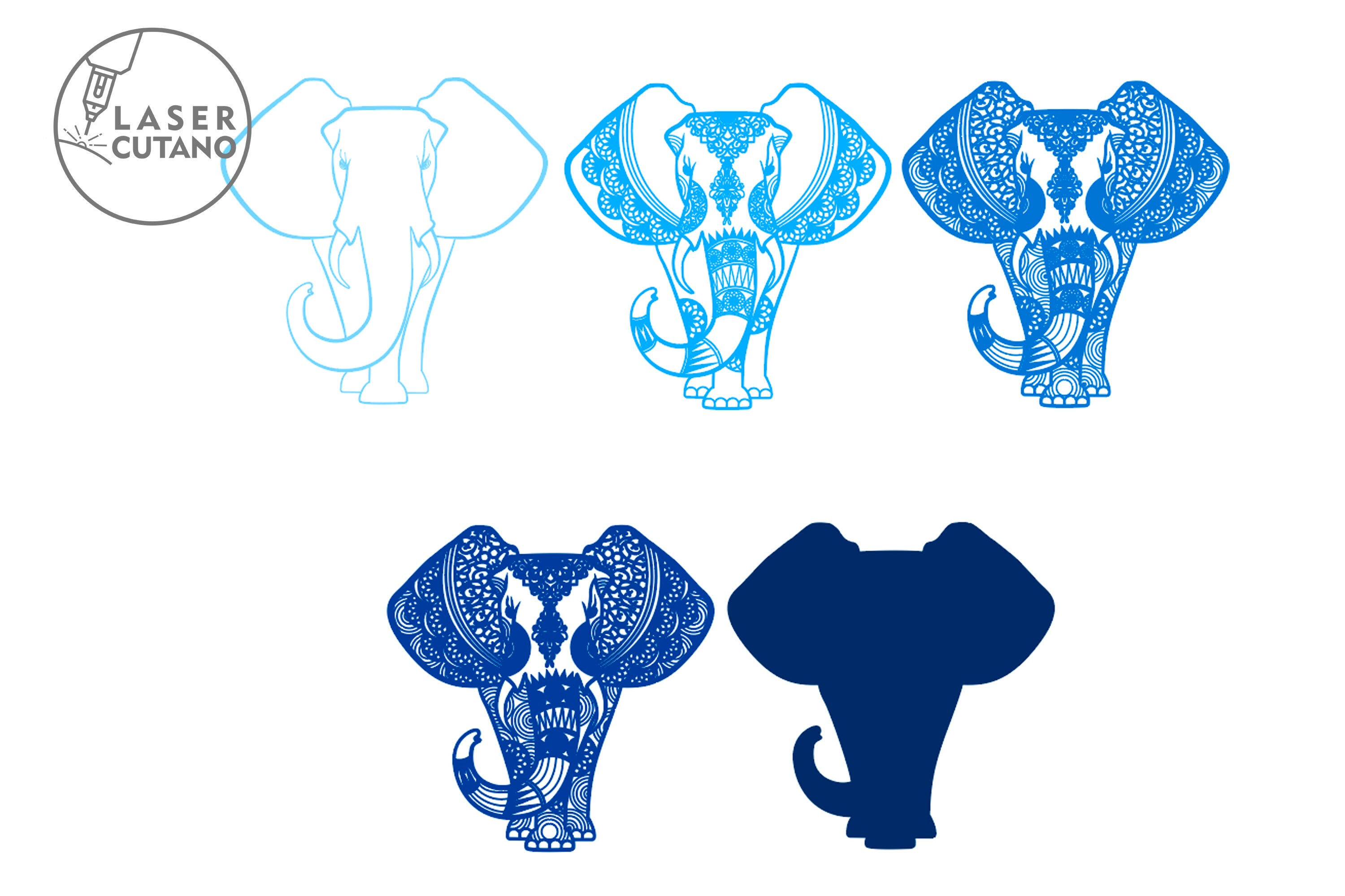 Vector Files for Laser ELEPHANT Laser Cut File Svg and Lazer - Etsy