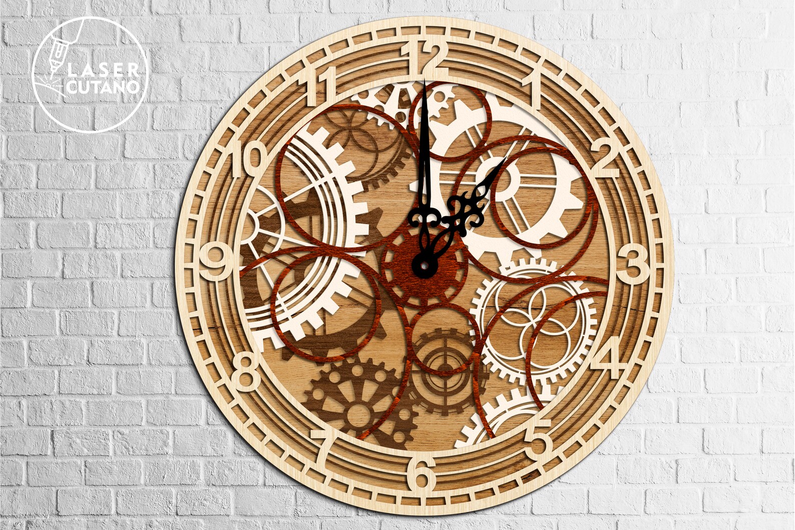 WATCH Laser Cut File Wood Cutting File and Laser Cut Wall Clock Vector ...