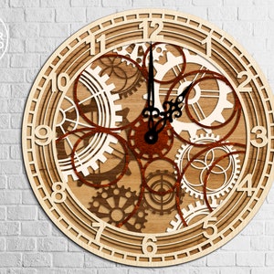 WATCH Laser Cut File Wood Cutting File and Laser Cut Wall Clock Vector ...