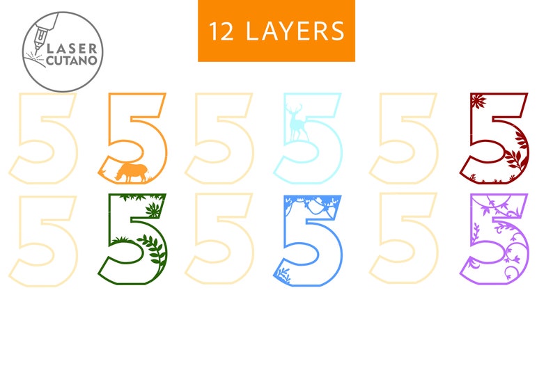 NUMBERS Laser Cut Files 3d DIGITS Svg Files for Cricut, Laser Engraved ...