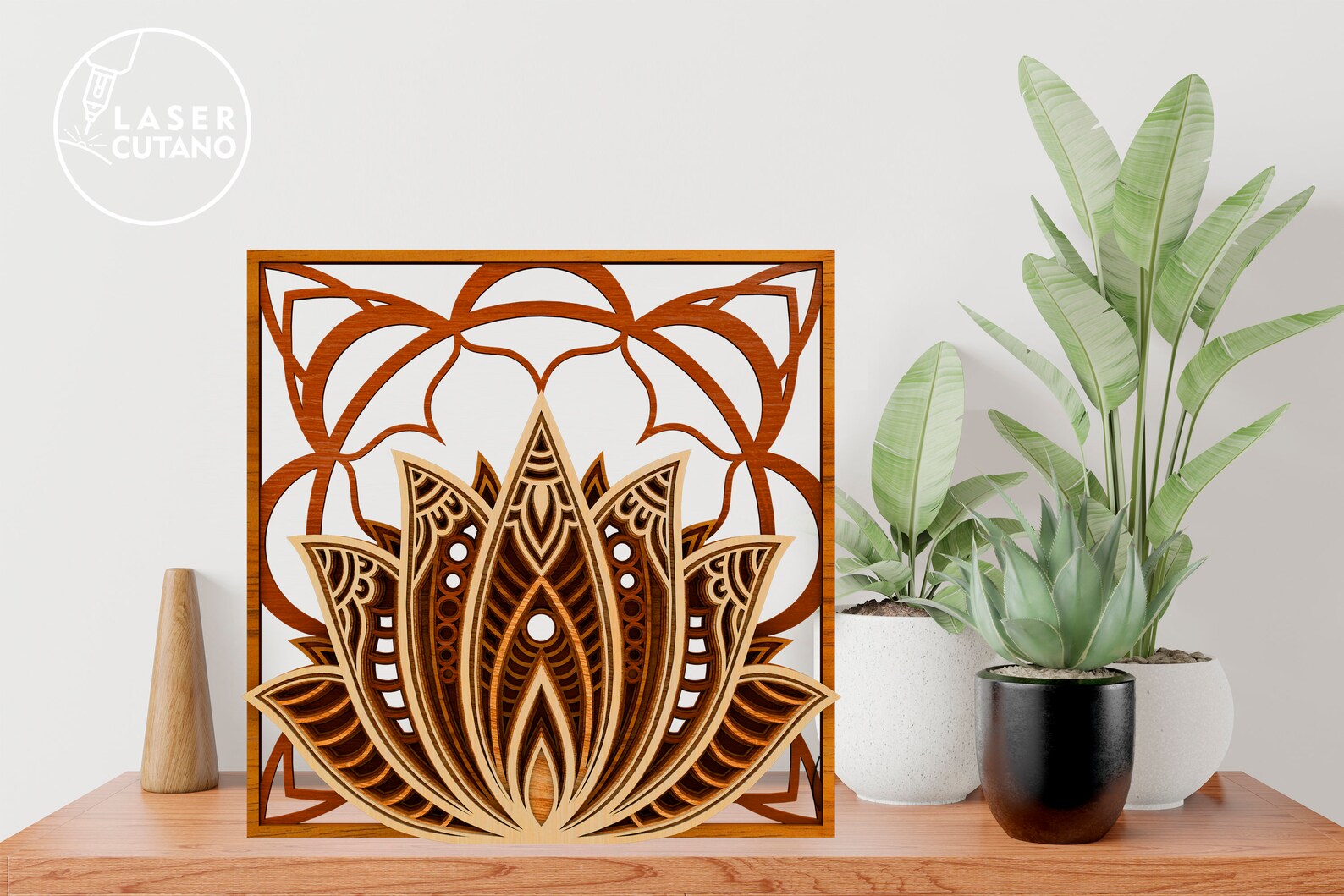 LOTUS Laser Cut File Svg Mandala Cut File Vector Art and | Etsy