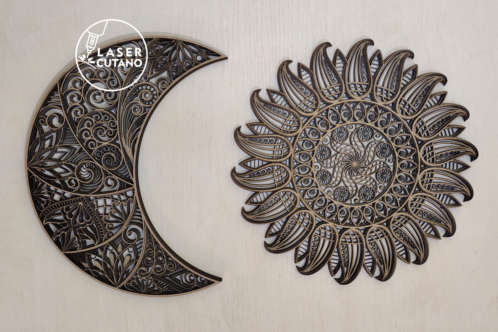 Multilayer Laser Cut Files - the Sun and the Moon - Designs CDR Files ...