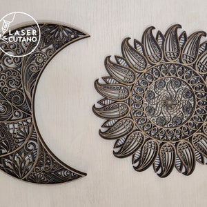 Multilayer Laser Cut Files - the Sun and the Moon - Designs CDR Files ...