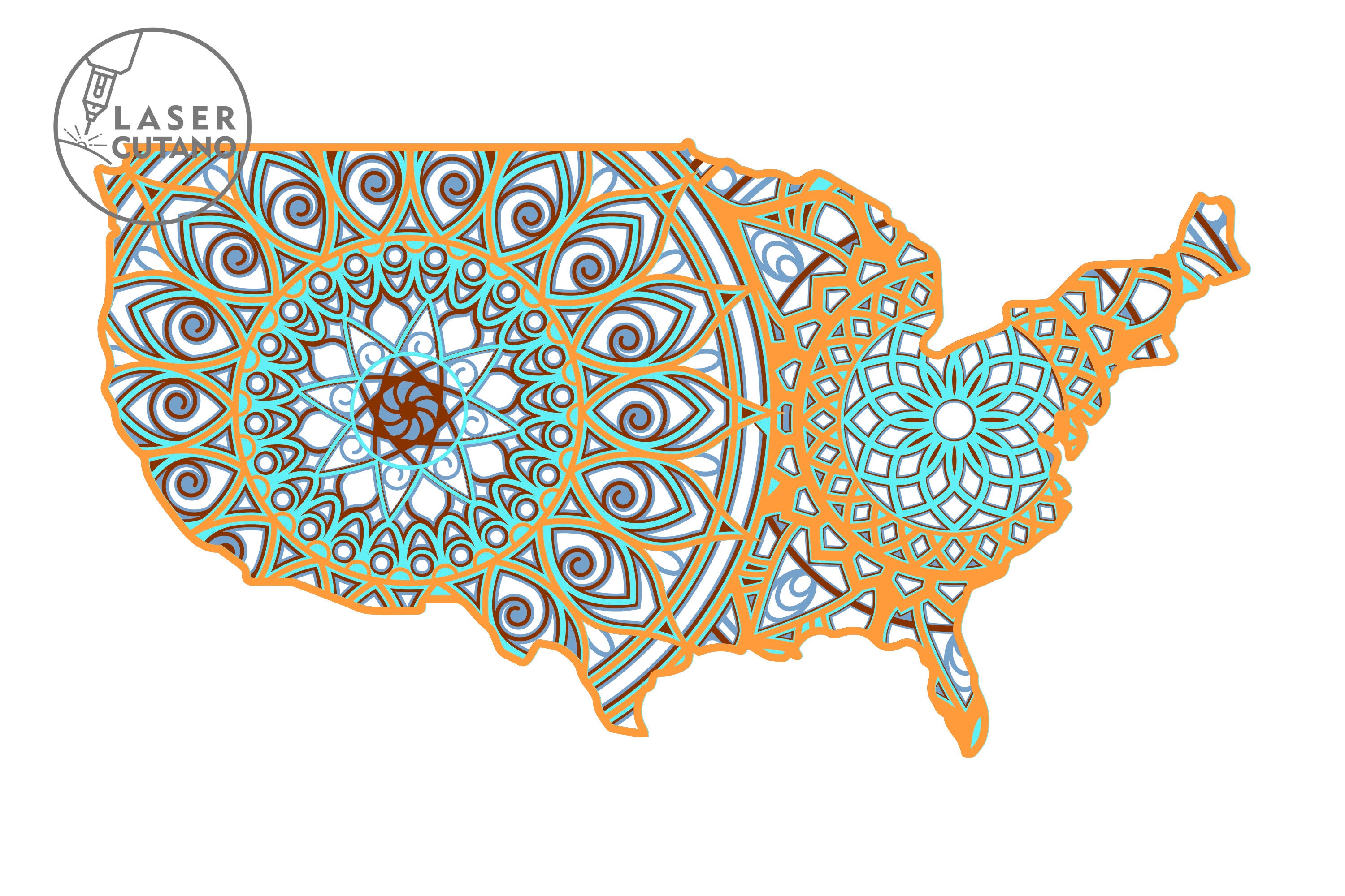 USA MAP Laser Cut File for Glowforge Svg and Cricut File - Etsy