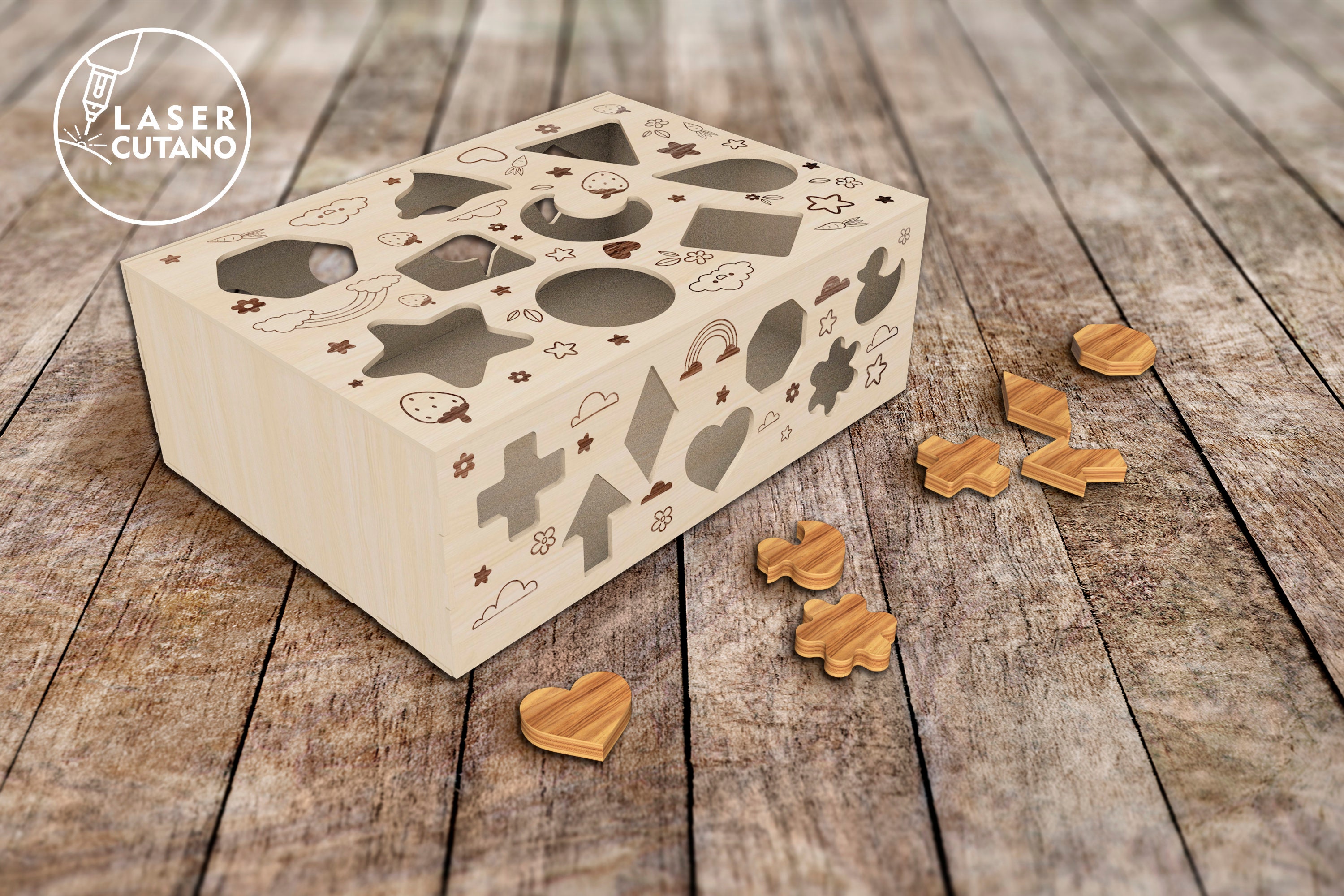 Shape Sorter Puzzle Laser Cut File Wood Cnc Files and Sorter - Etsy ...