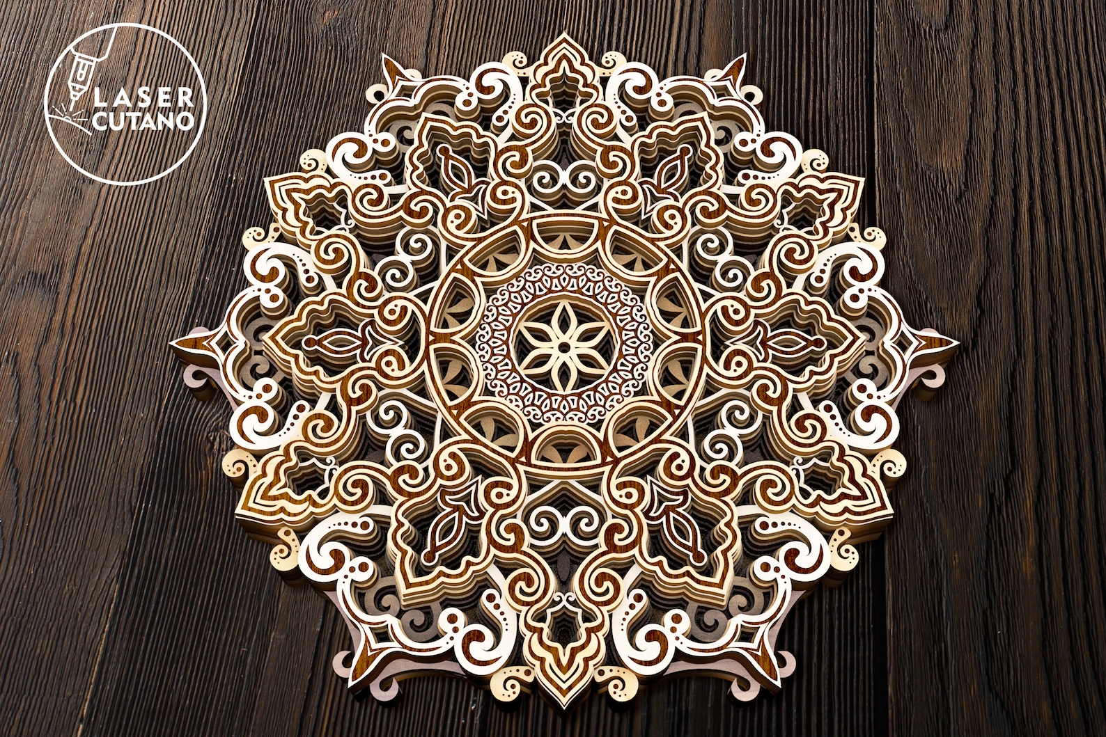 Laser Cut MANDALA Dxf File With Engraved and Wood Mandala Art Laser ...