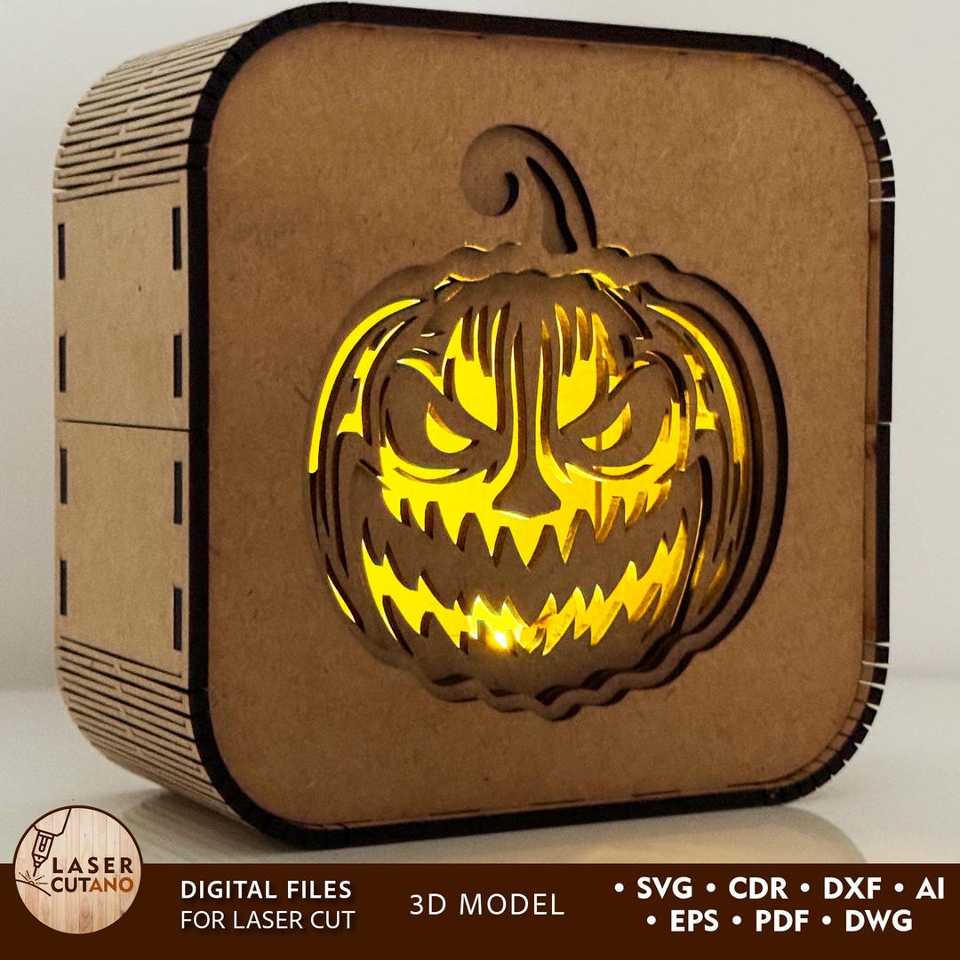 Glowforge Halloween Shadow Box Files, Halloween Lantern Svg, Halloween ...