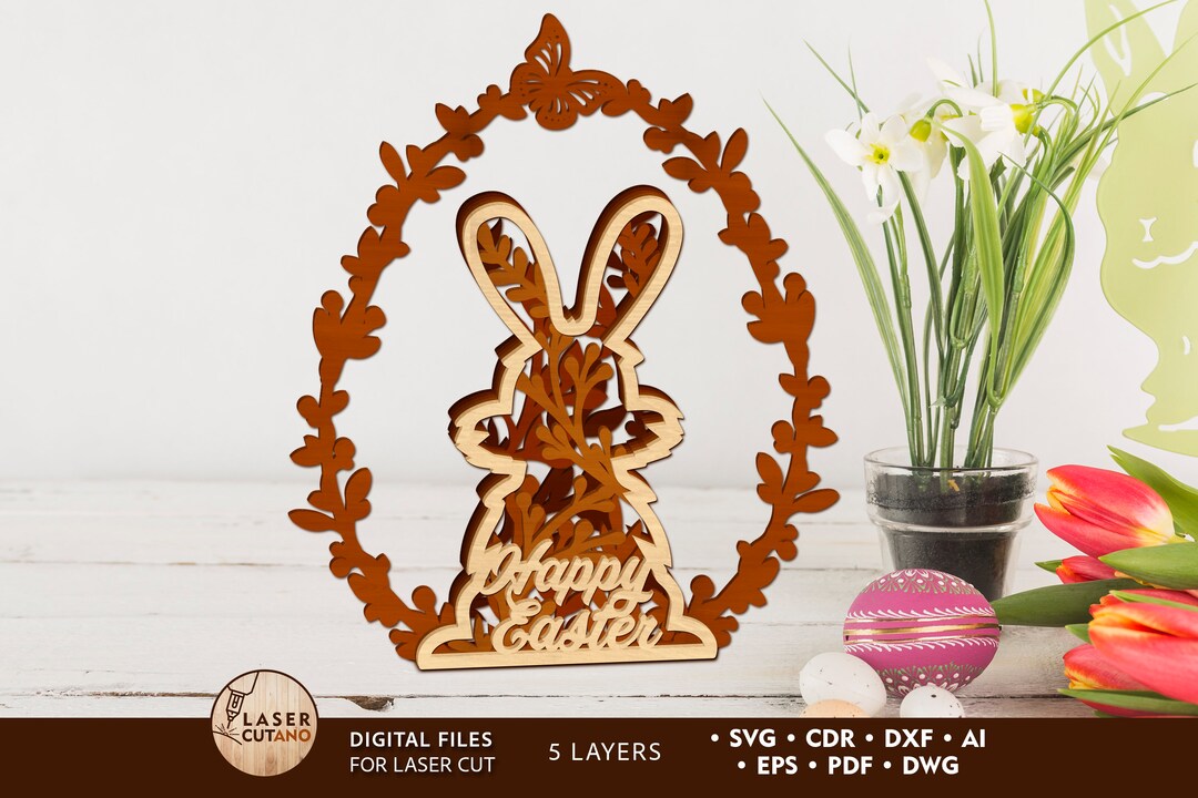 Laser Cut File EASTER Rabbit Svg File and Easter Glowforge Files, Cnc ...